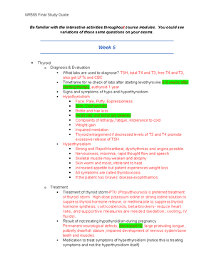 NR565 Midterm Study Guide - Be familiar with the interactive activities throughout course ...