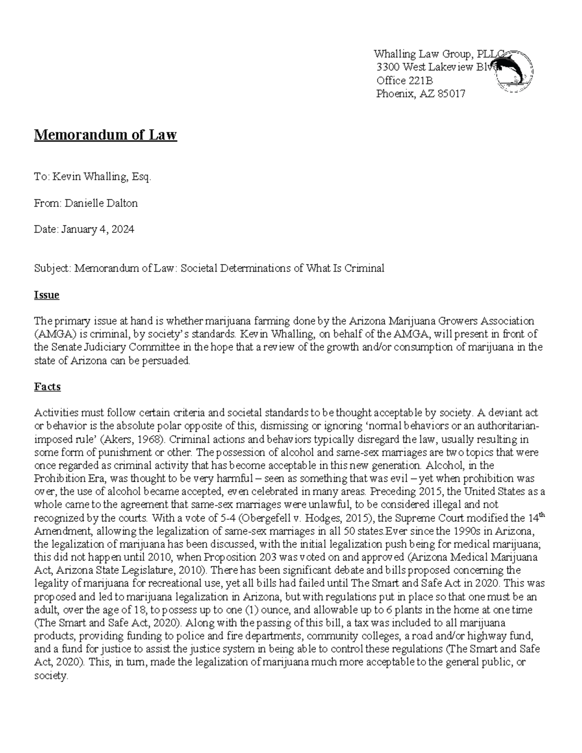 Crimjus TOP1 Memorandum DONE - Whalling Law Group, PLLC 3300 West ...