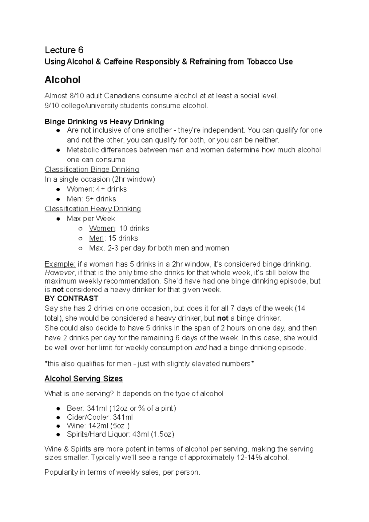 HLTH1001 - Lecture 6 - refraining from drugs, alcohol, and tobacco ...