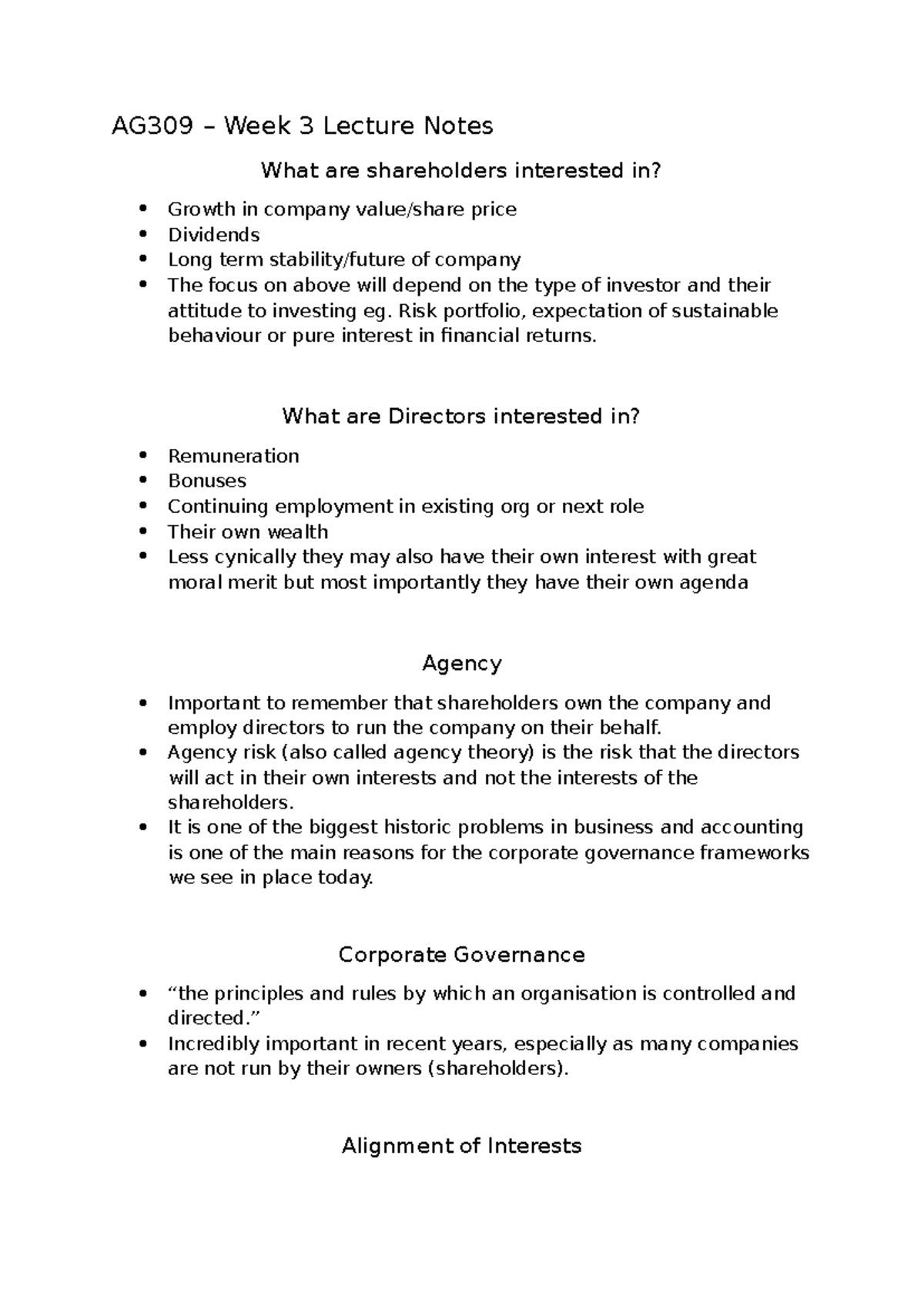 AG309 Week 3 Lecture Notes - AG309 – Week 3 Lecture Notes What are ...