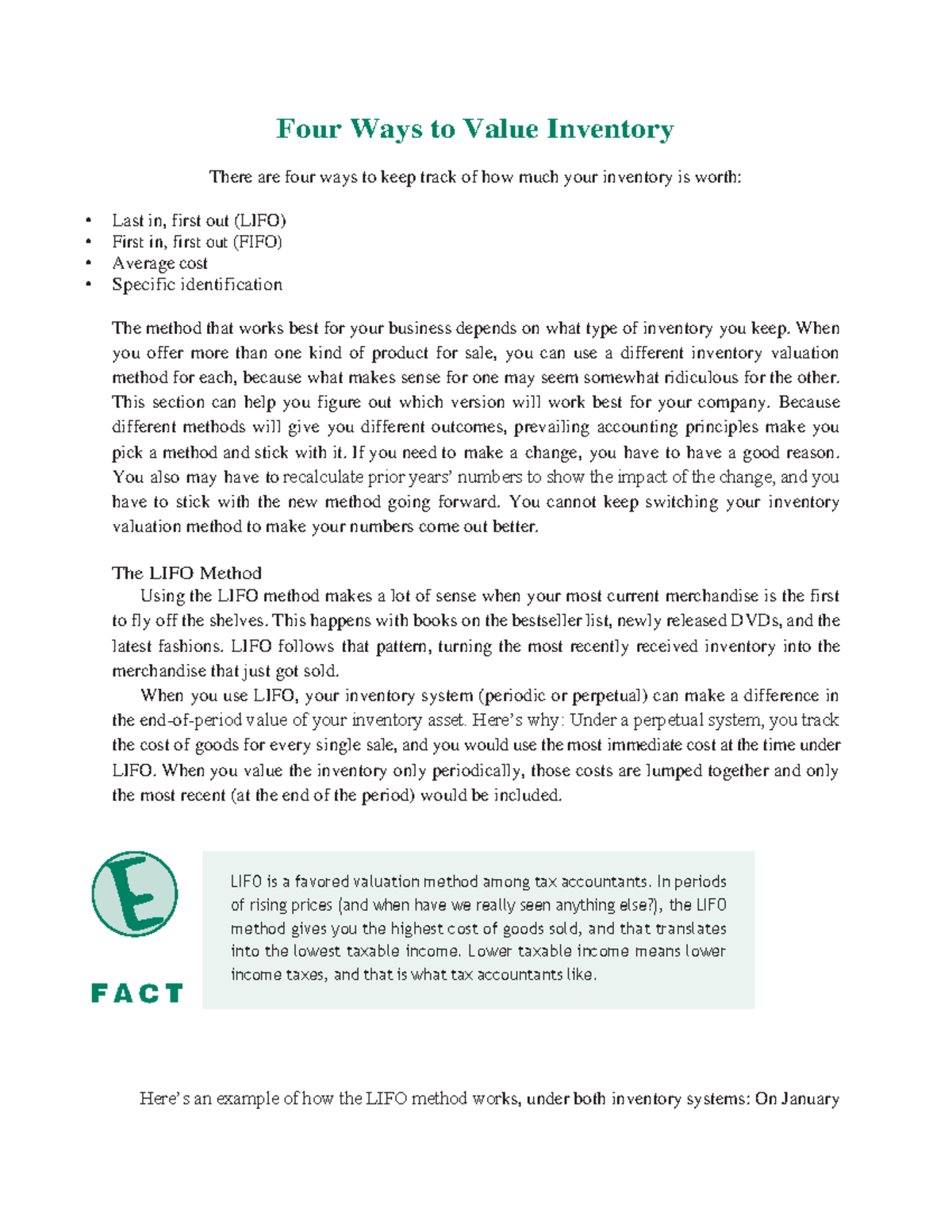 Four Ways to Value Inventory - When you offer more than one kind of ...