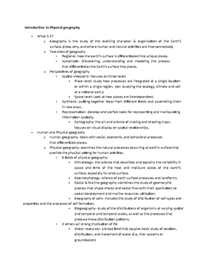 Introduction to Geography - Introduction to Geography “Physical and ...