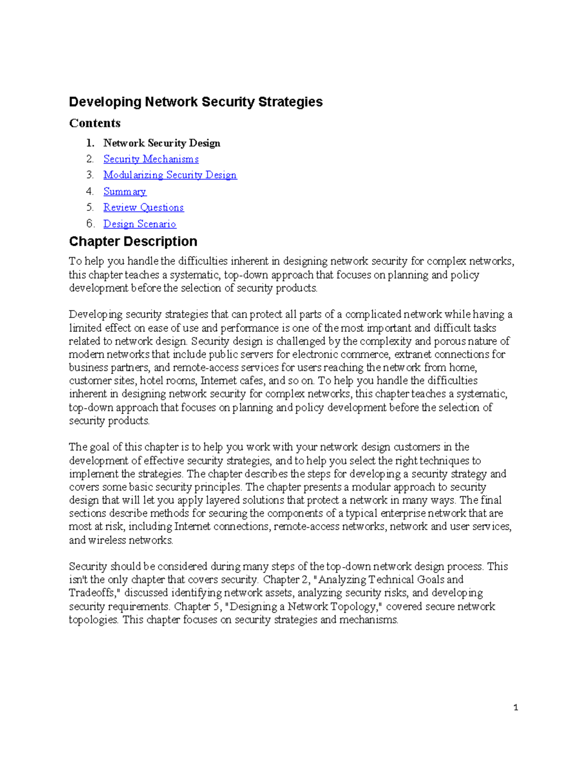 Developing Network Security Strategies - Developing Network Security ...