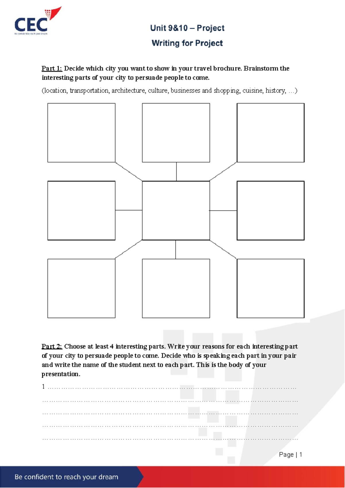 Discover 4 - Unit 9&10 - Wrap-up & Project - Writing for Project - Part ...