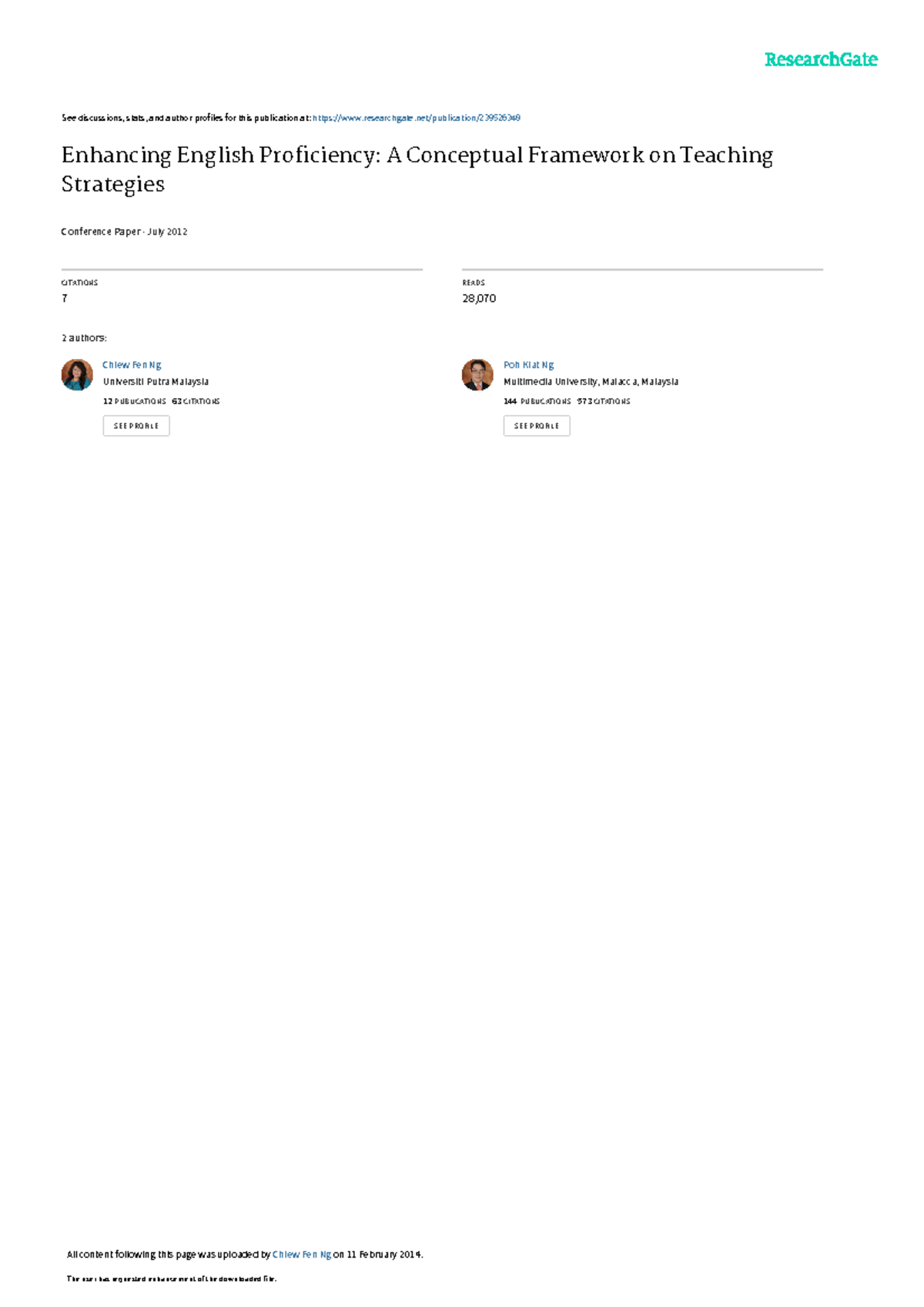 Enhancing English Proficiency-AConceptual Frameworkon Teaching ...