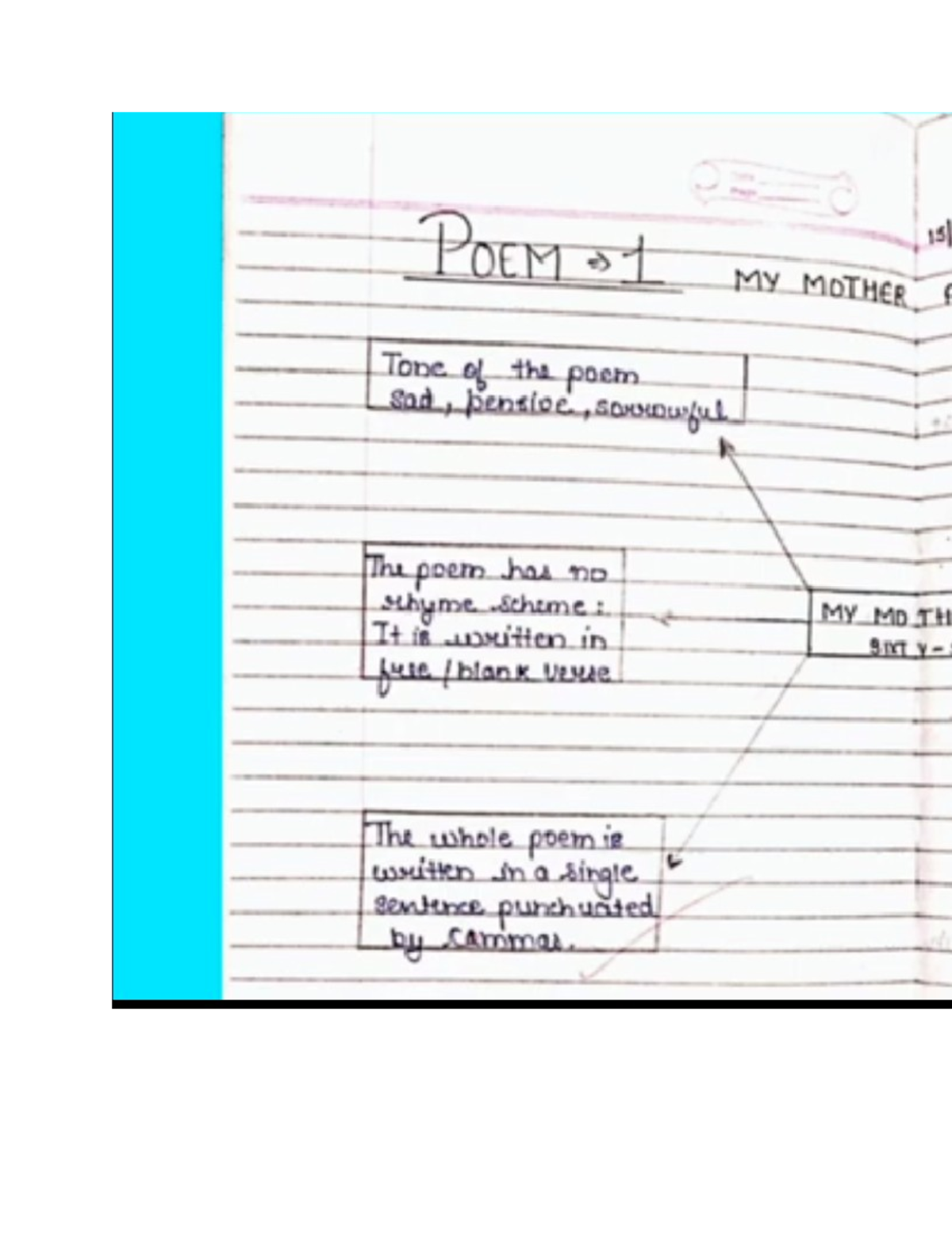 Untitled document - sdgsg - IX English lesson plan - POEM 1 MY MOTHER ...