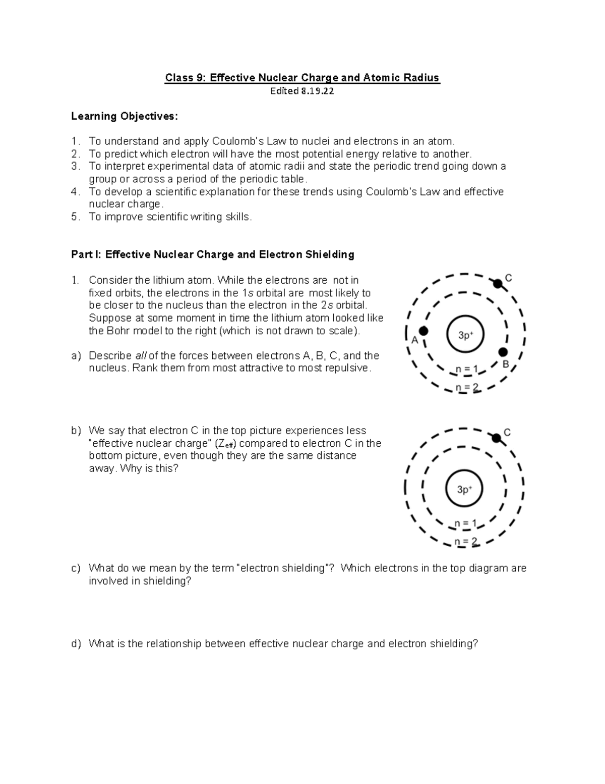 (h)Class Day 9 Worksheet Atomic Ionic Radii - Class 9: Effective ...