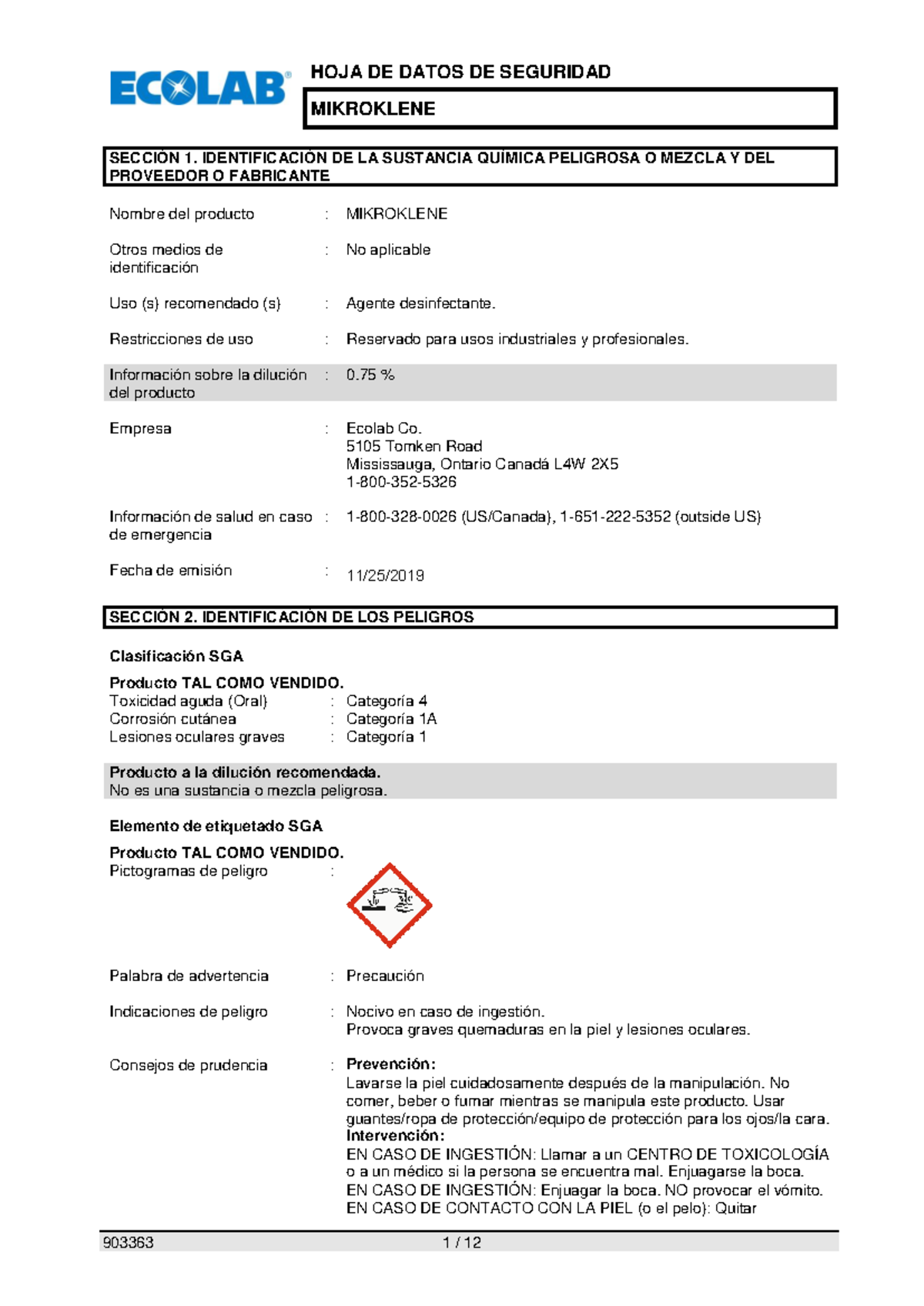 CA-1X-903363- Mikroklene ( Canada) - MIKROKLENE SECCIÓN 1 ...