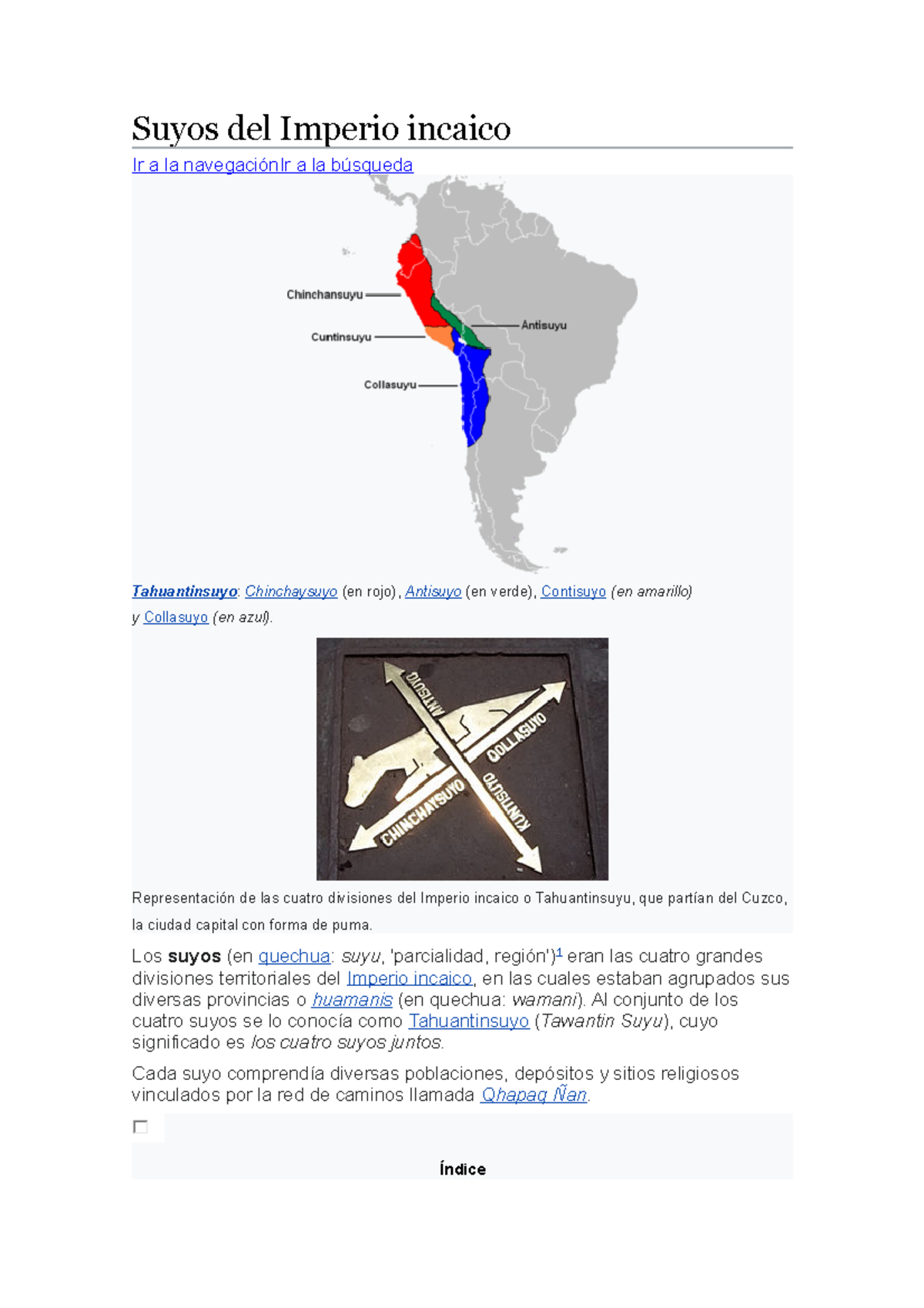 Suyos del Imperio incaico en el Perú / - Historia - UPC - Studocu
