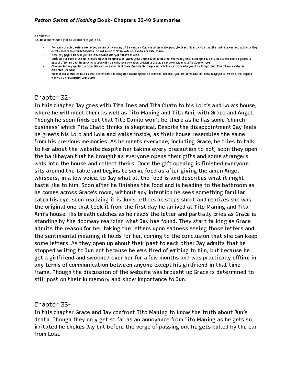 Patron Saints of Nothing Book- Chapters 32-40 Summaries - Patron Saints ...