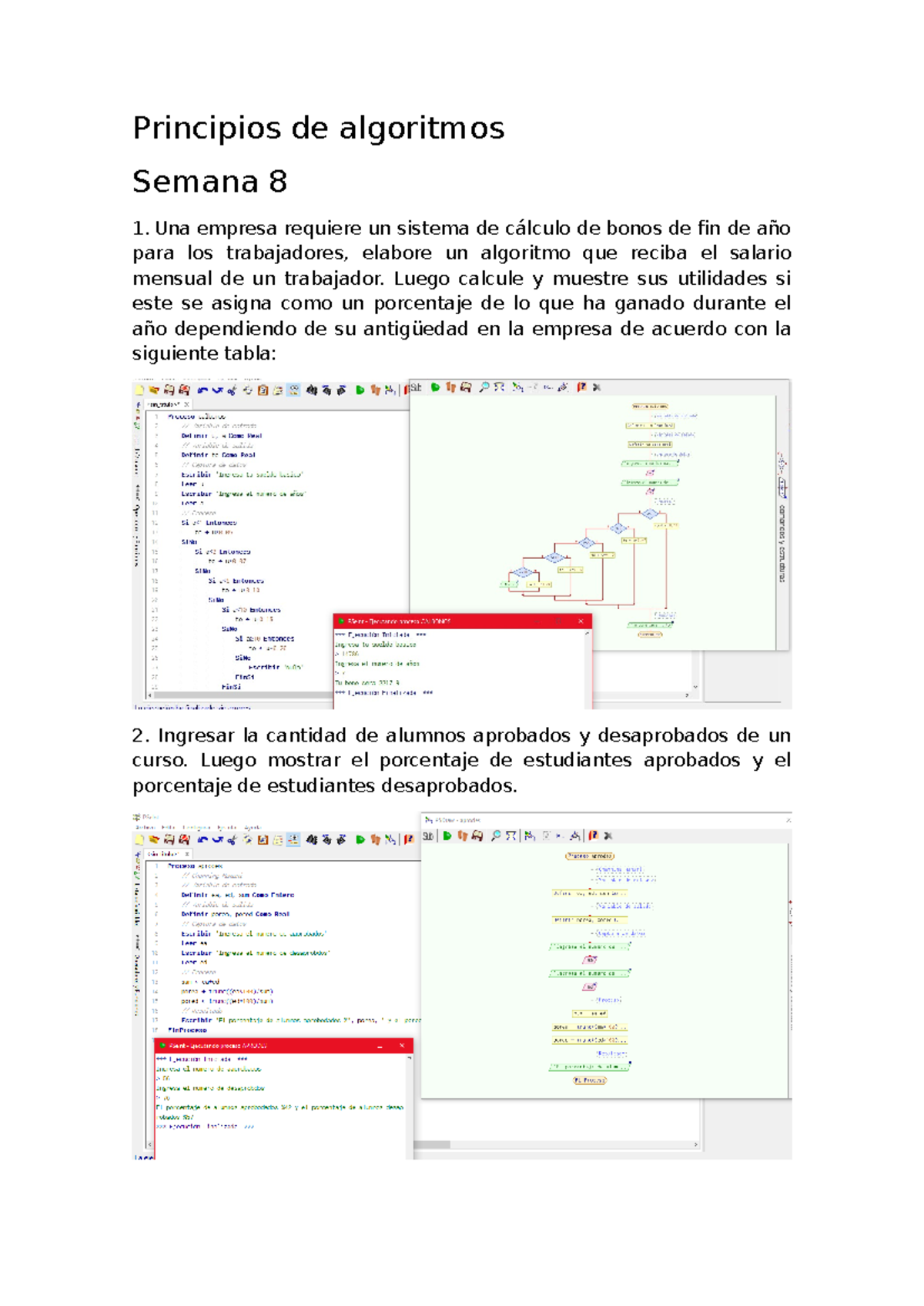 Principios de algoritmos S8 - Principios de algoritmos Semana 8 1. Una empresa requiere un ...
