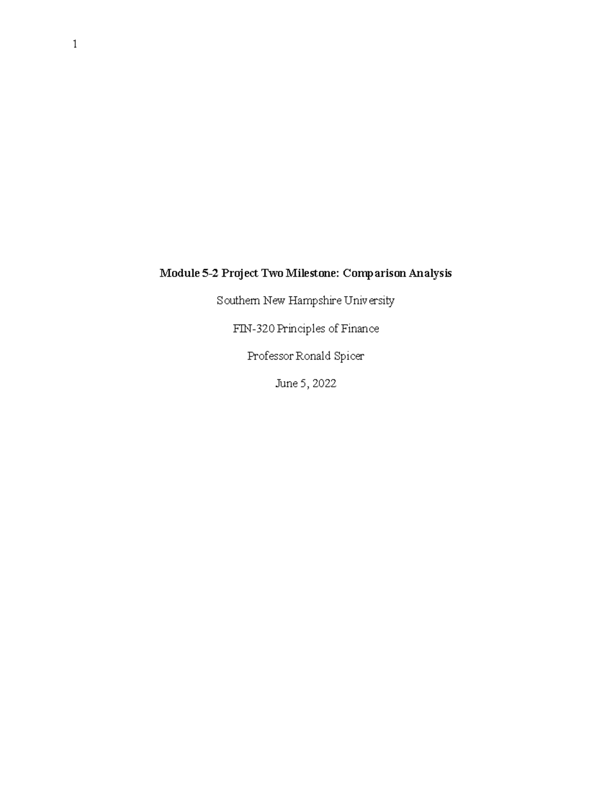 Module 5-2 Comparison Analysis - Module 5-2 Project Two Milestone ...