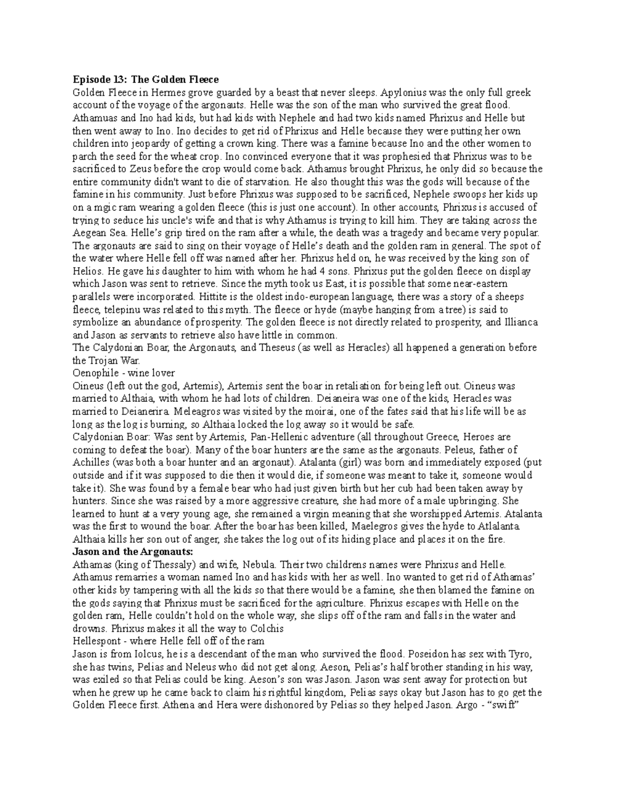 CLAS lecture 17 - Episode 13: The Golden Fleece Golden Fleece in Hermes ...