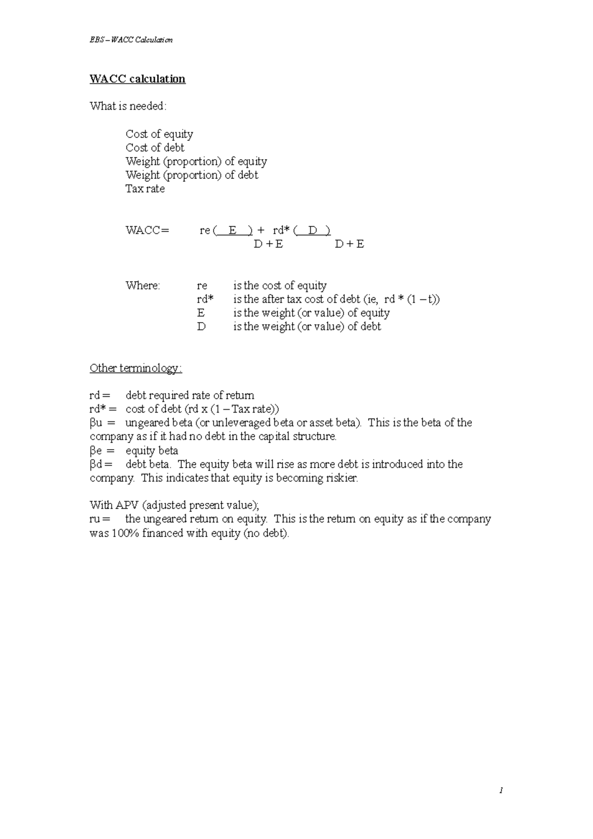 Module 4 7 - Different ways of calculating WACC - WACC calculation What ...