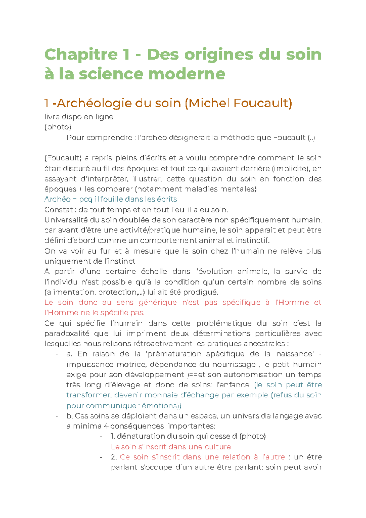 Chapitre 1 - Des origines du soin à la science moderne - .) (Foucault ...