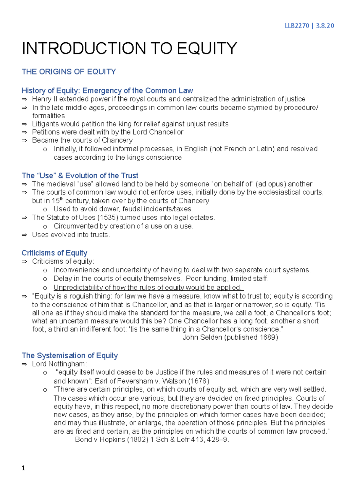 Introduction to Equity - INTRODUCTION TO EQUITY THE ORIGINS OF EQUITY ...