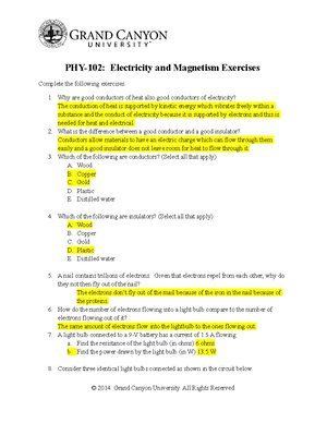 PHY 102 RS Motion Exercises - PHY-102: Motion Exercises Complete the following exercises. Jane ...
