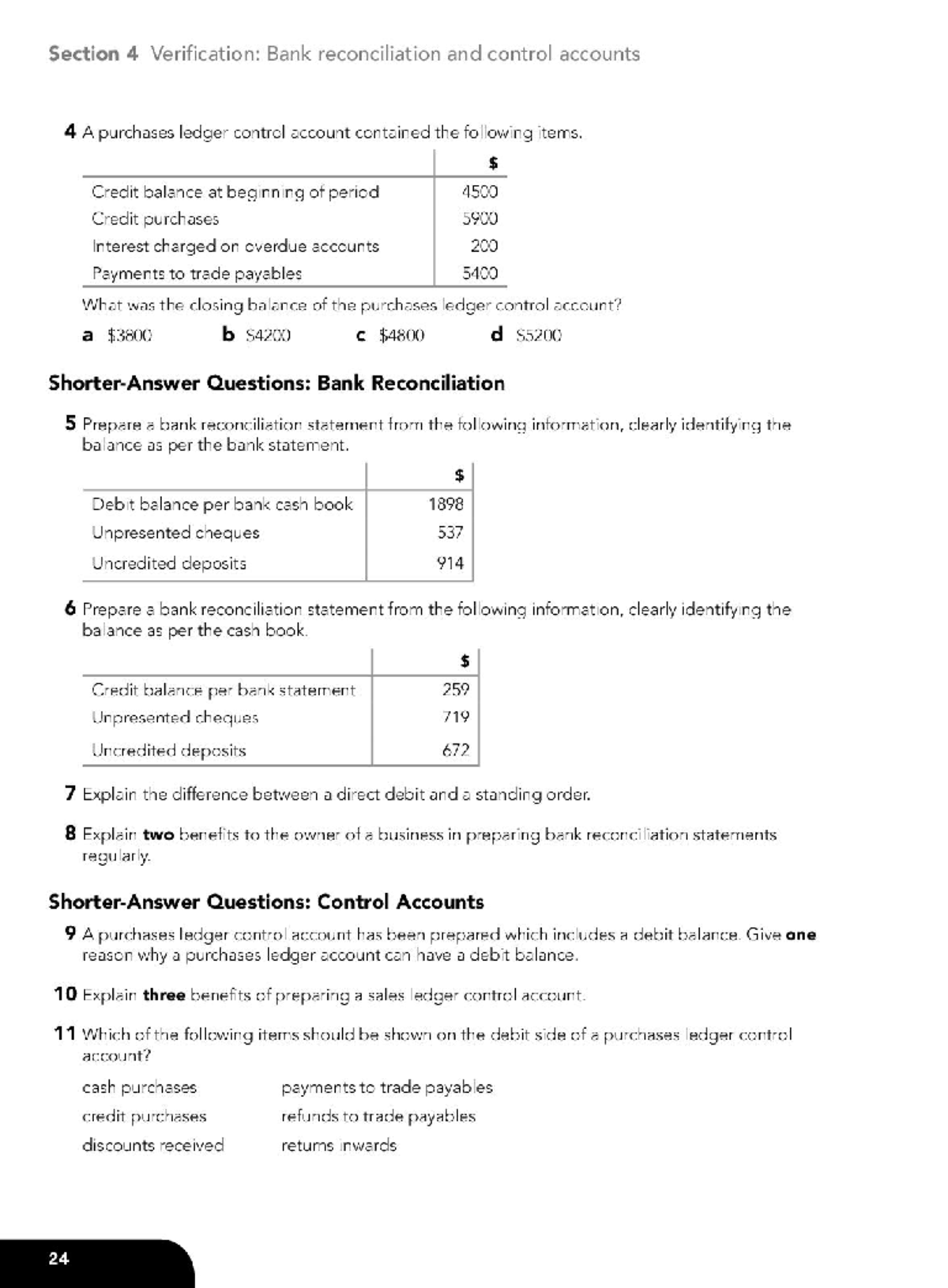 Essential Accounting Igcse Wb Section 4 Verification Bank Reconciliation And Control Accounts
