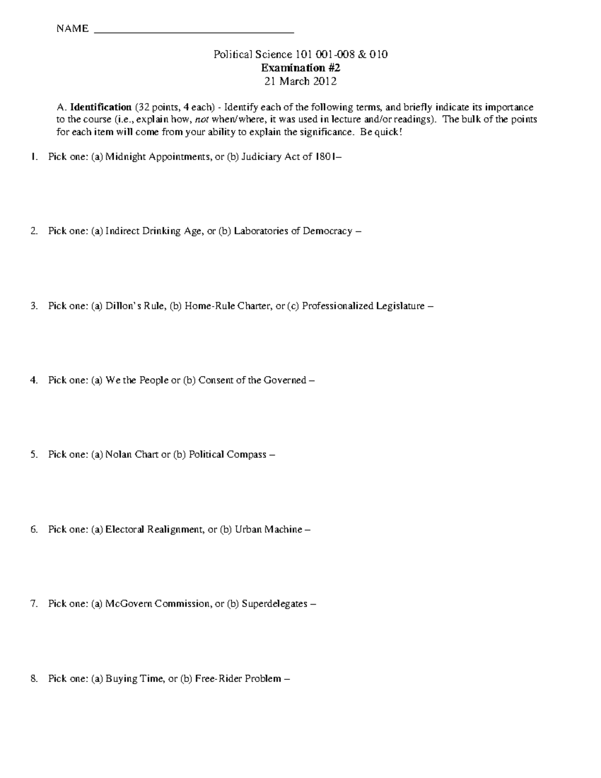 PS 101 Test Template - NAME ...