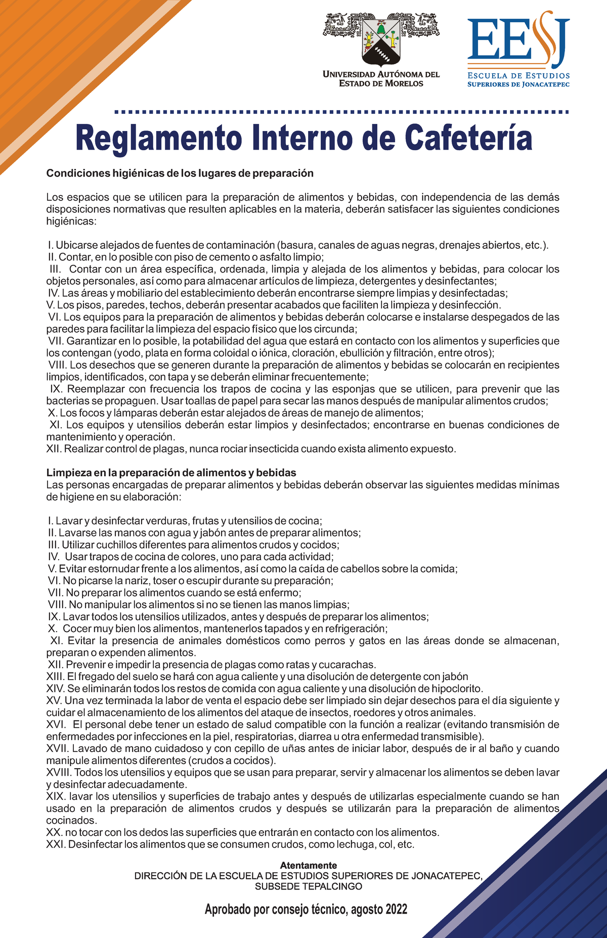 Reglamento de Cafetera - Reglamento Interno de Cafetería Condiciones ...