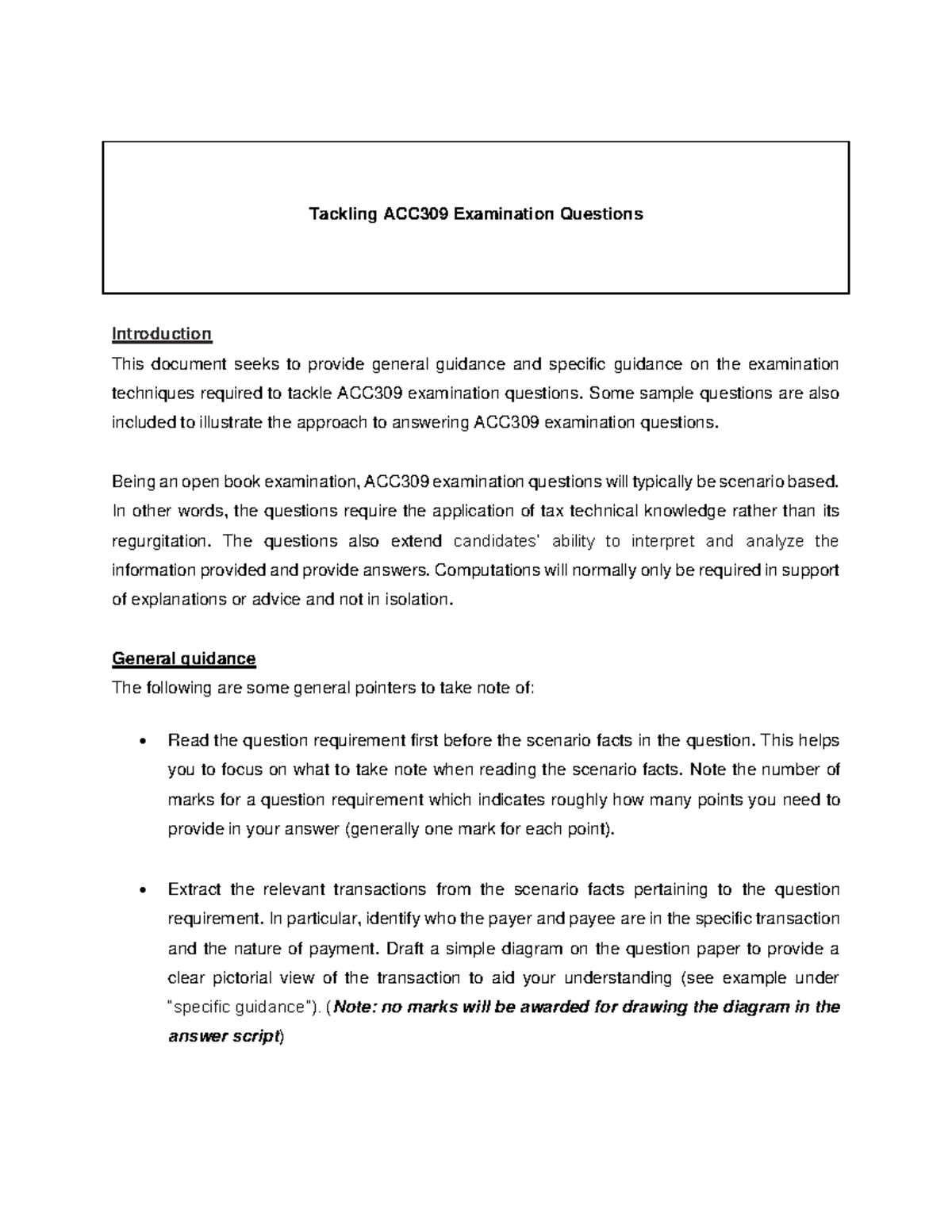 Tackling ACC309 examination questions (July 2022) - ACC309 - SUSS - Studocu