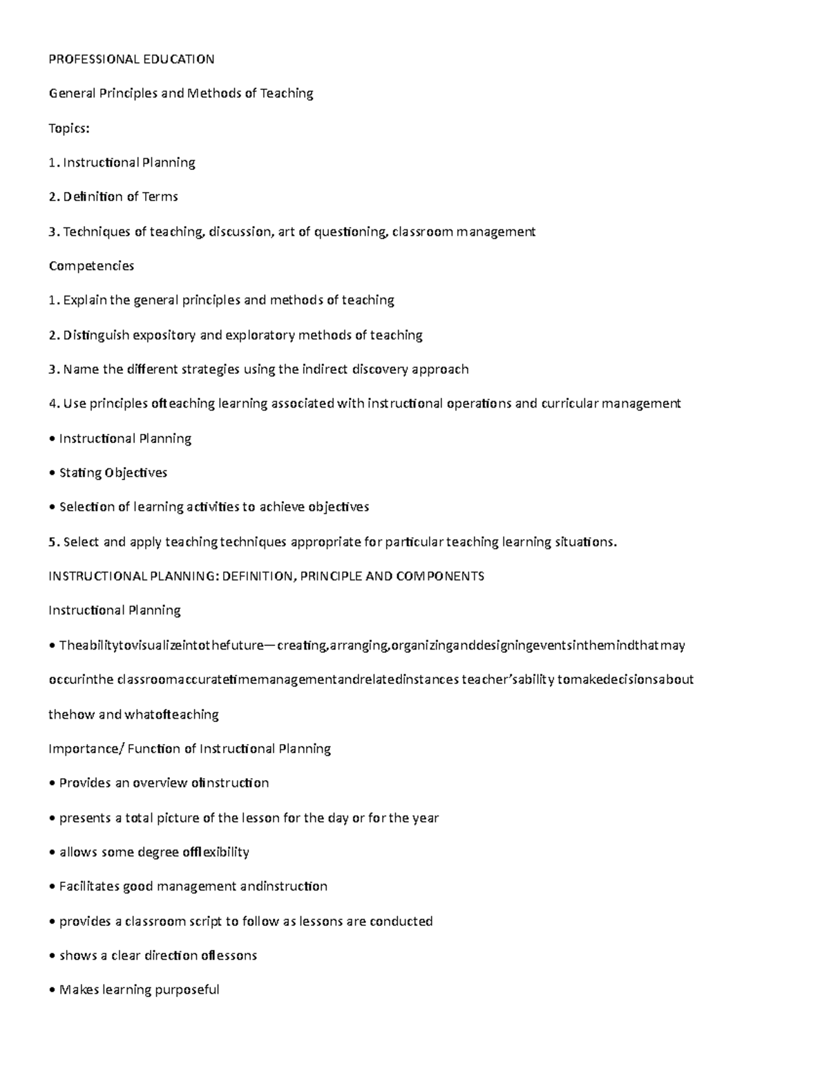 Professional Education - PROFESSIONAL EDUCATION General Principles and ...