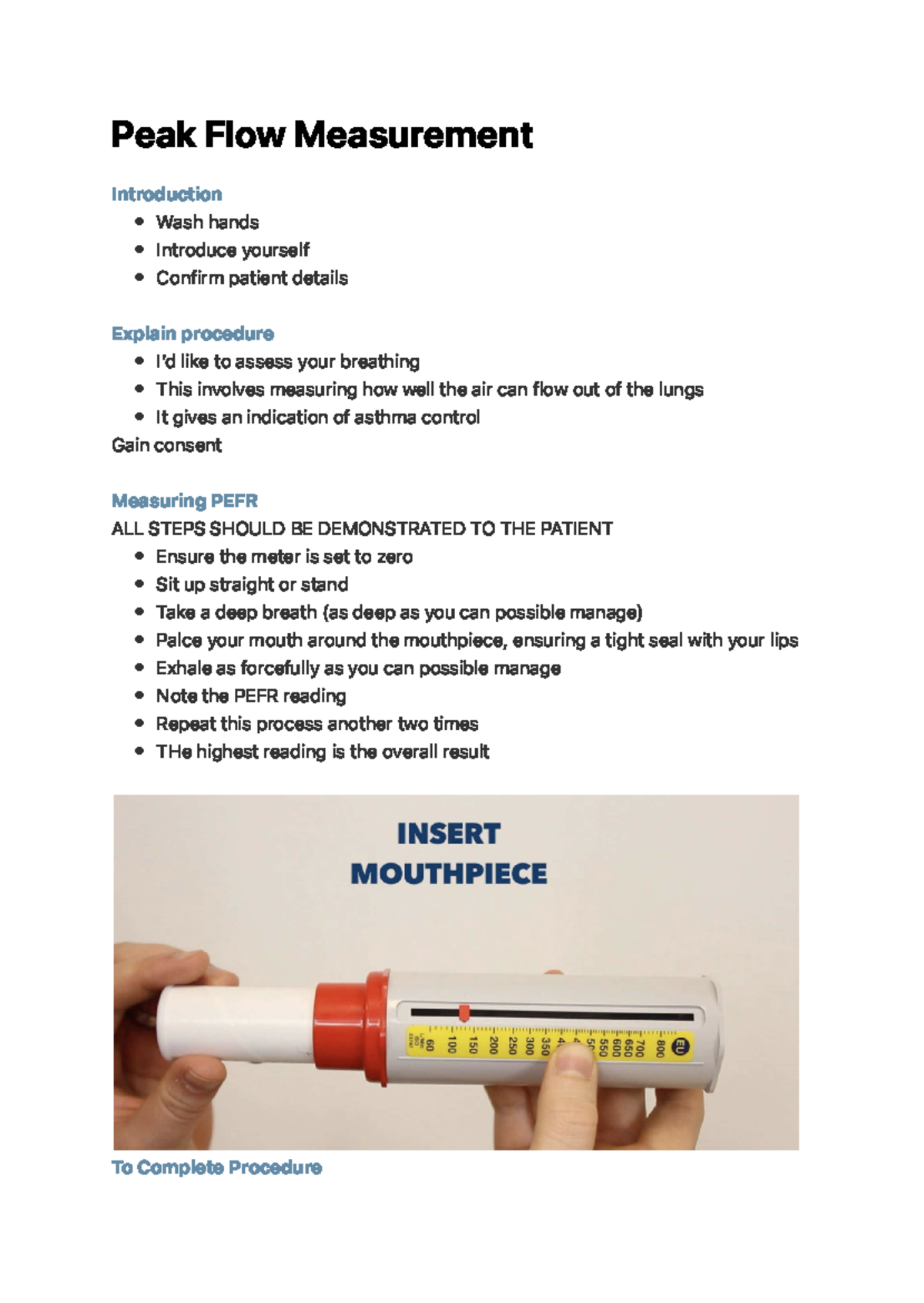 Peak Flow Measurement - Pe a k F l ow M e a s u re m e n t Introduction ...