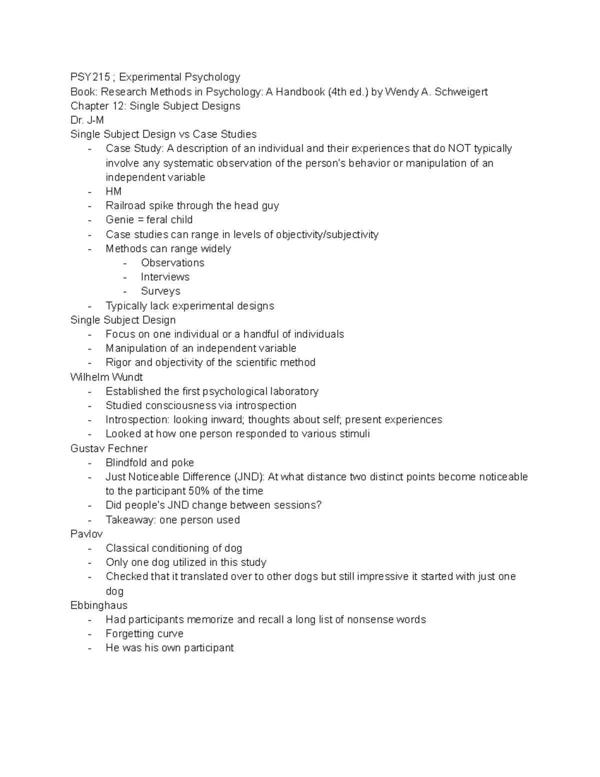 PSY215 Chapter 12 ~ Single Subject Designs - PSY215 ; Experimental ...
