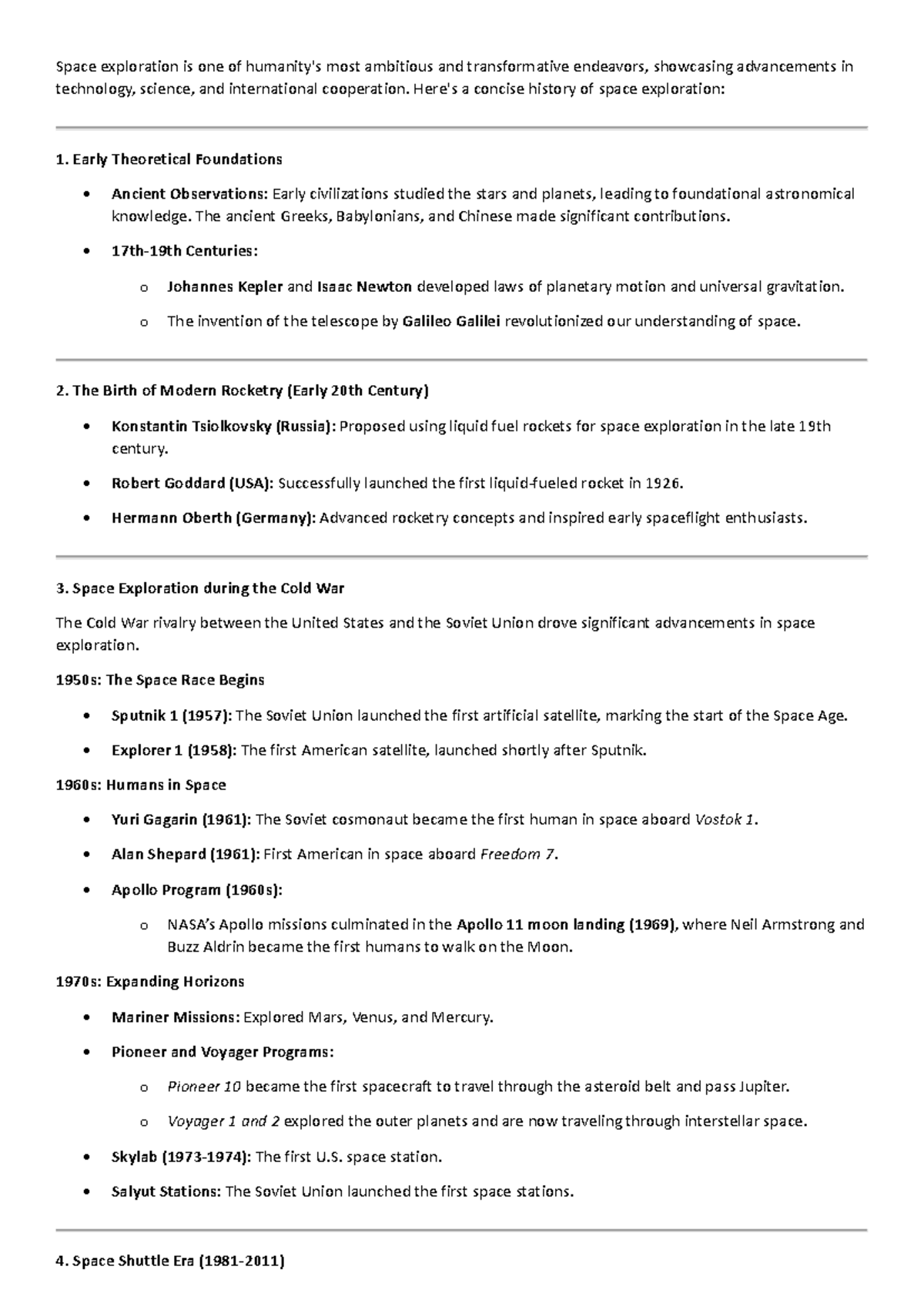 Space exploration is one of humanity - Here's a concise history of ...