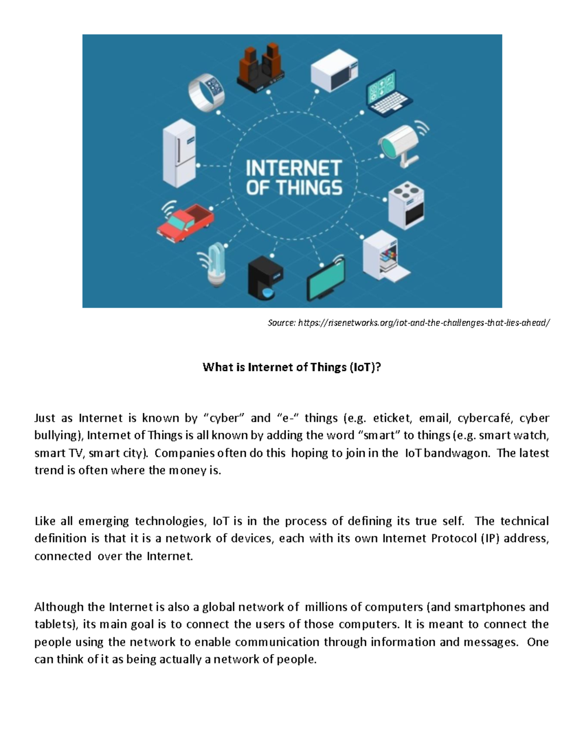 1 2 Io T Basics - Internet of things - Source: risenetworks/iot-and-the ...
