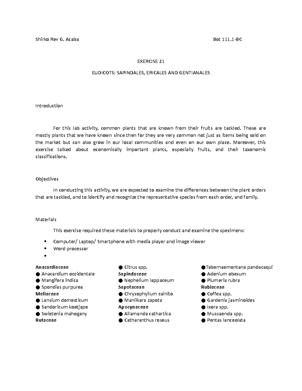 Ex 21 bot 111 - plant botany exercise - Shirko Rev G. Acaba Bot 111-BC ...