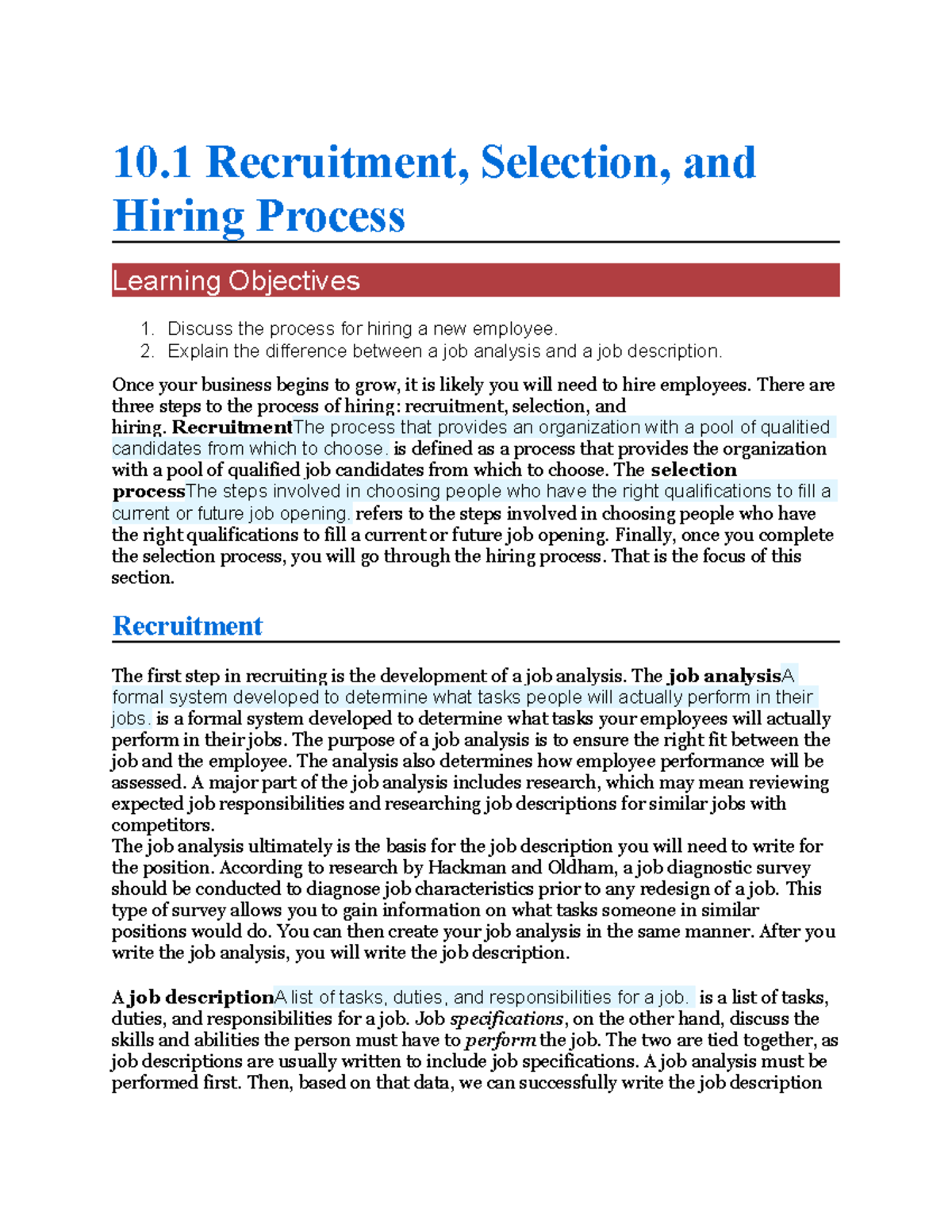 10.1 Recruitment.Selection.Hiring Process - 10 Recruitment, Selection ...