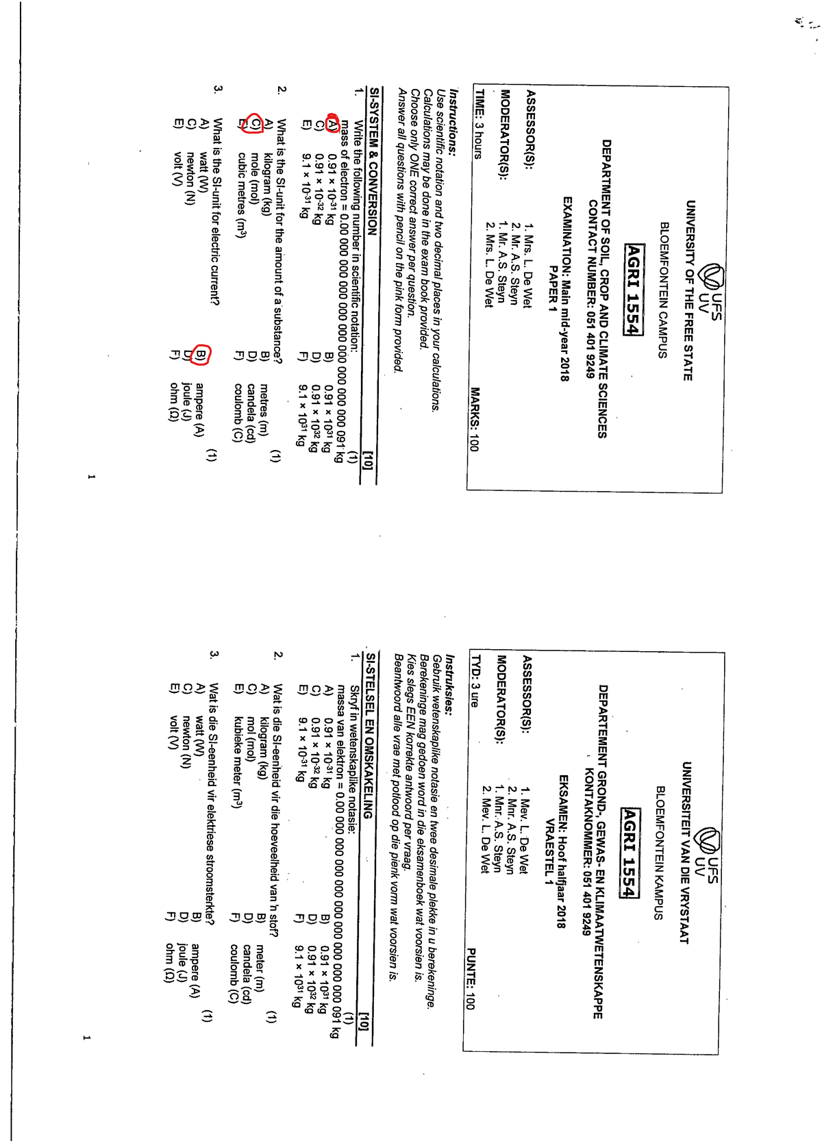 Paperr 2 physics - exam paper - UFS UFS UV UV UNIVERSITY OF THE FREE ...
