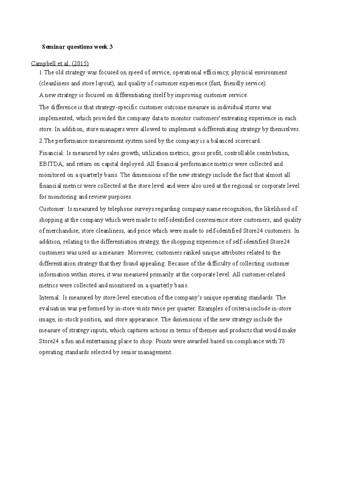 I&C 3 - practica - Seminar questions week 3 Campbell et al. (2015) 1 ...