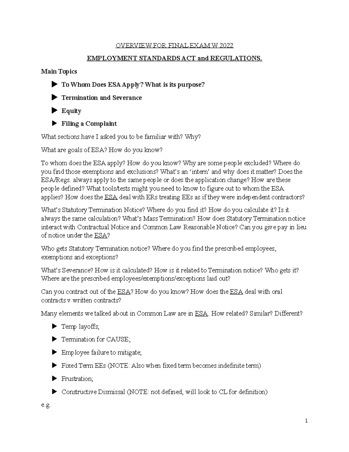 Review FOR Final EXAM W 2022 - OVERVIEW FOR FINAL EXAM W 2022 ...