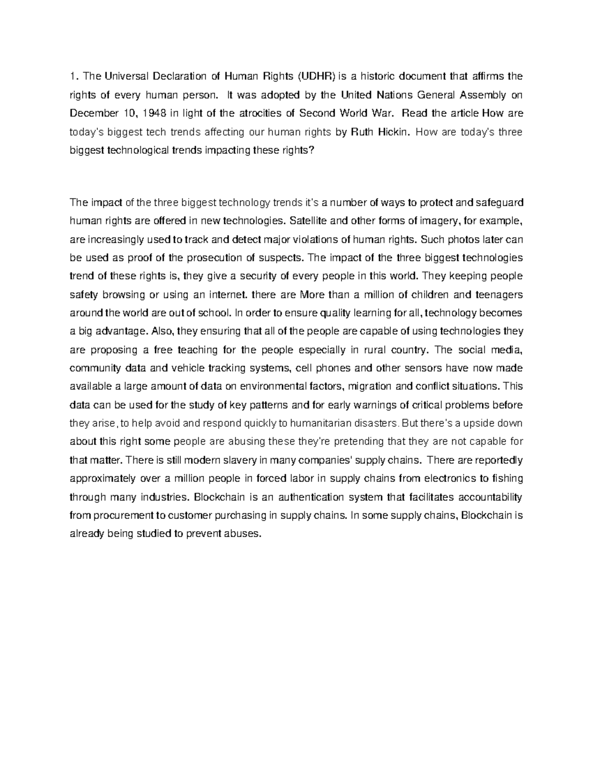 M7 Learning activity - The Universal Declaration of Human Rights (UDHR ...