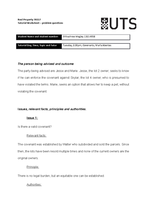 Subject Outline - SUBJECT OUTLINE 70317 Real Property Subject ...