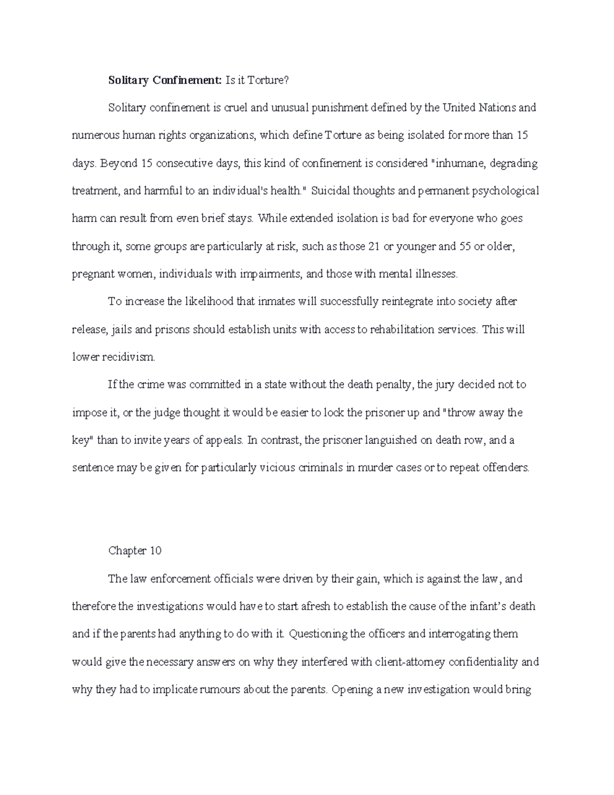 Solitary Confinement - history - Solitary Confinement: Is it Torture? Solitary confinement is ...