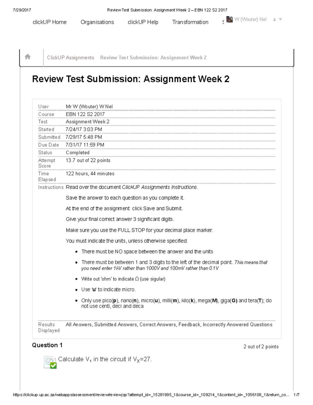 Review Test Submission Assignment Week 2 t1 – EBN 122 S2 2017 - H ...