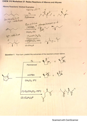 Worksheet 19 - assignment - CHEM 310 - Studocu