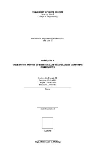 Course Guide Mechanical Engineering Laboratory - Day 1 - Page 1 of ...