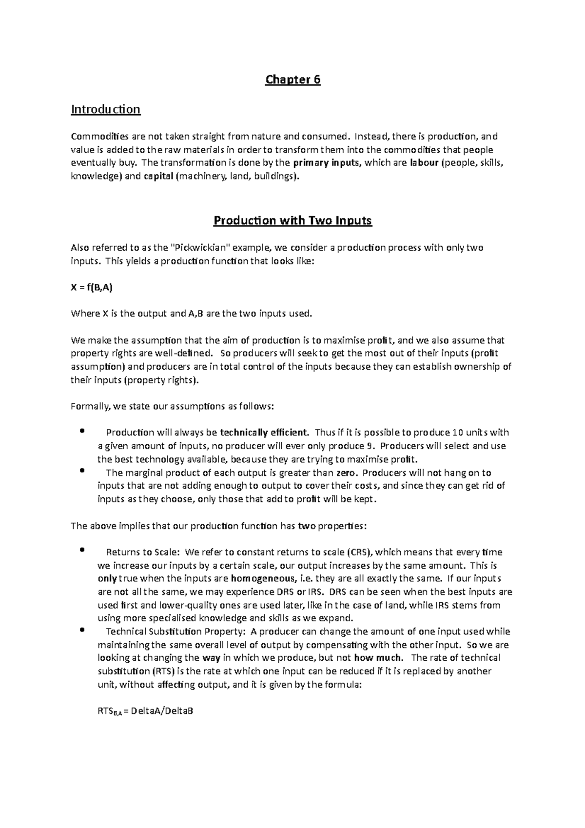 Chapter 6 - notes - Chapter 6 Introduction Commodities are not taken ...