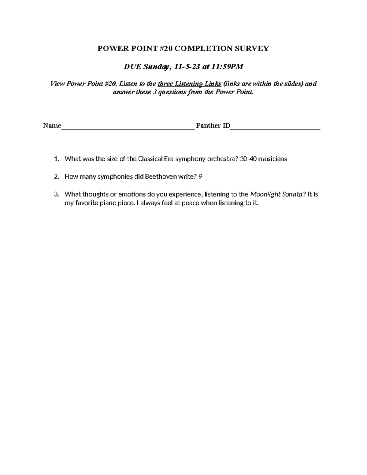 Power Point 20 Completion Survey - POWER POINT #20 COMPLETION SURVEY ...