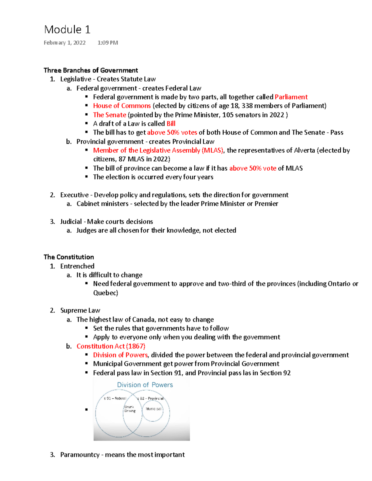 Note of classes 2021 - dŚƌĞĞ ƌĂŶĐŚĞƐ ŽĨ 'ŽǀĞƌŶŵĞŶƚ >ĞŐŝƐůĂƚŝǀĞ Ͳ ƌĞĂƚĞƐ ...