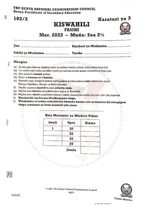 KNEC PAST Papers Computer Applications 1 - Information Technology - Studocu