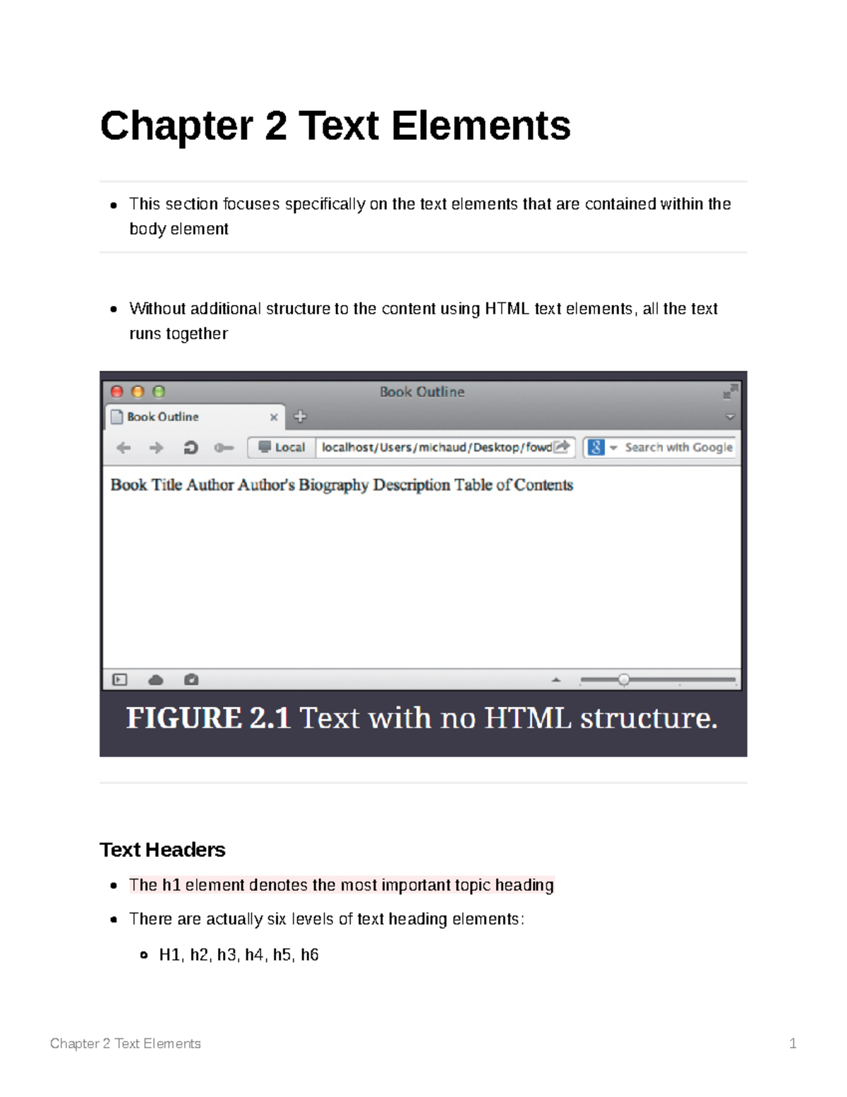 Chapter 2 Text Elements - Chapter 2 Text Elements This section focuses ...