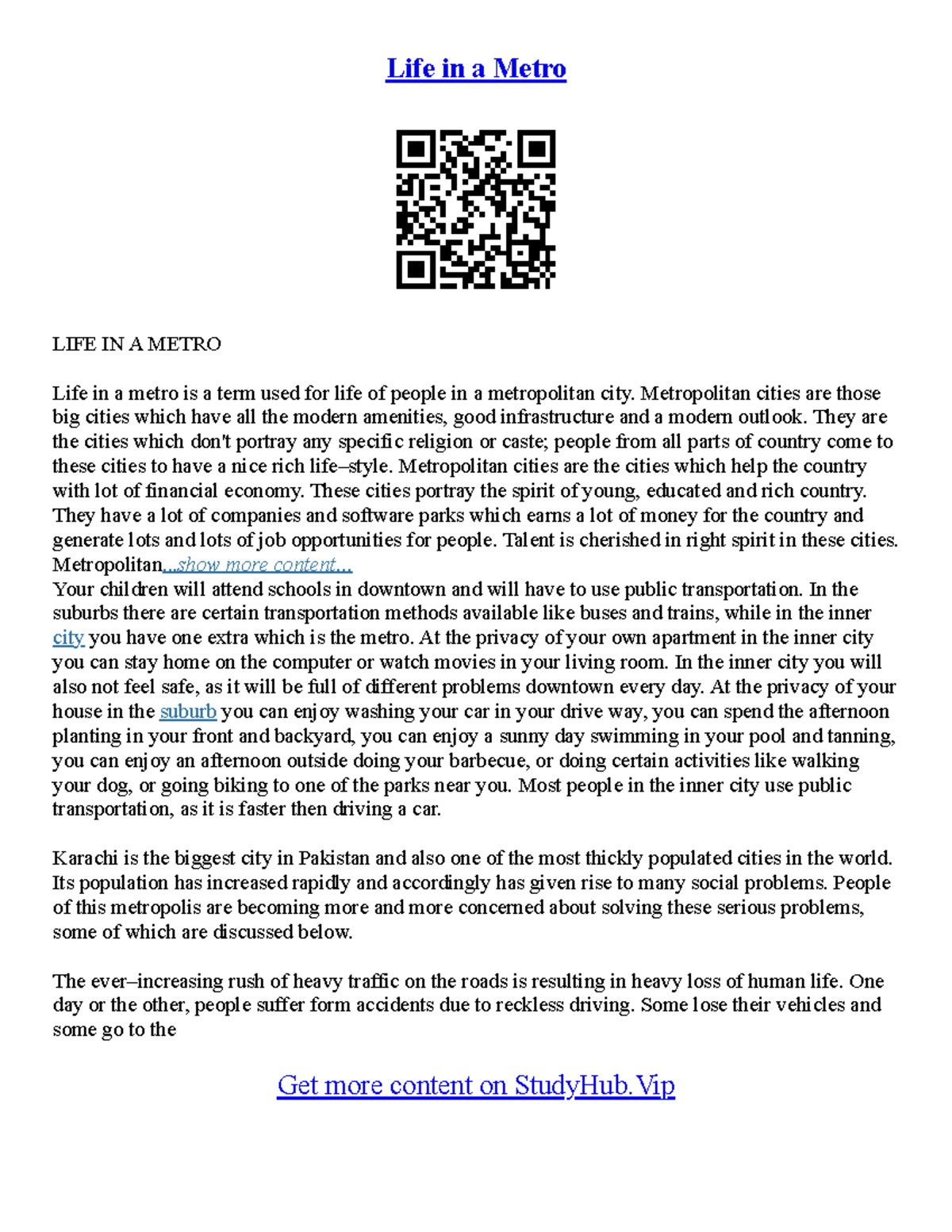 Essay On City Life - Life in a Metro LIFE IN A METRO Life in a metro is ...