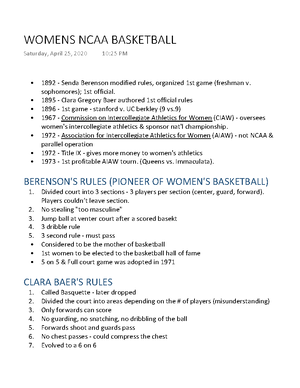 NBA - Lecture notes 1 - EARLY HISTORY 1937 – National Basketball League ...