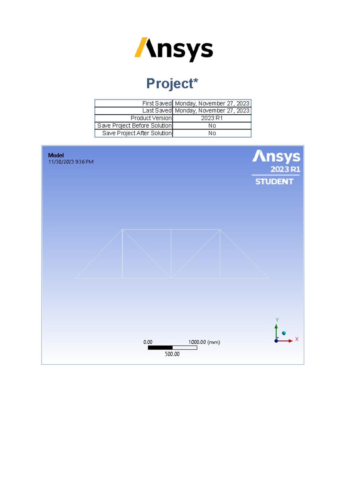 desplazamiento ansys - Project* First Saved Monday, November 27, 2023 Last Saved Monday ...