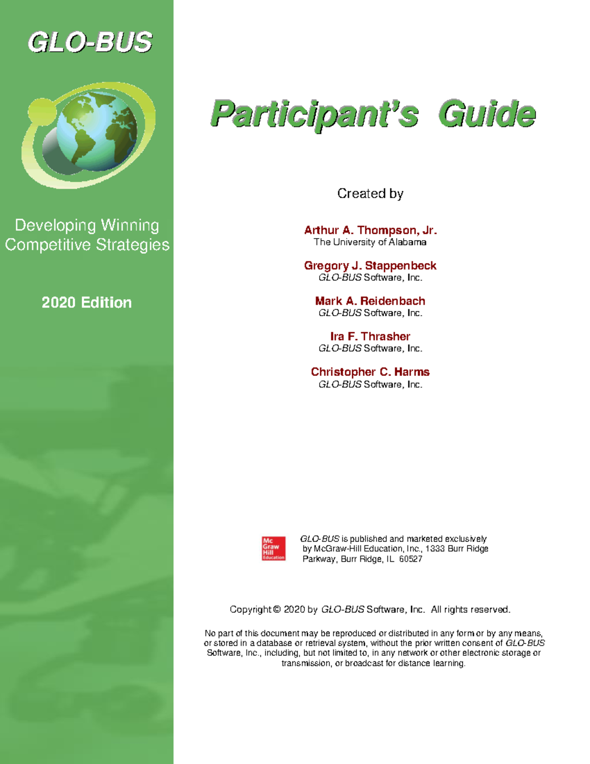 GLO-BUS Participants Guide - PPPaaarrrtttiiiccciiipppaaannnttt’’’sss ...